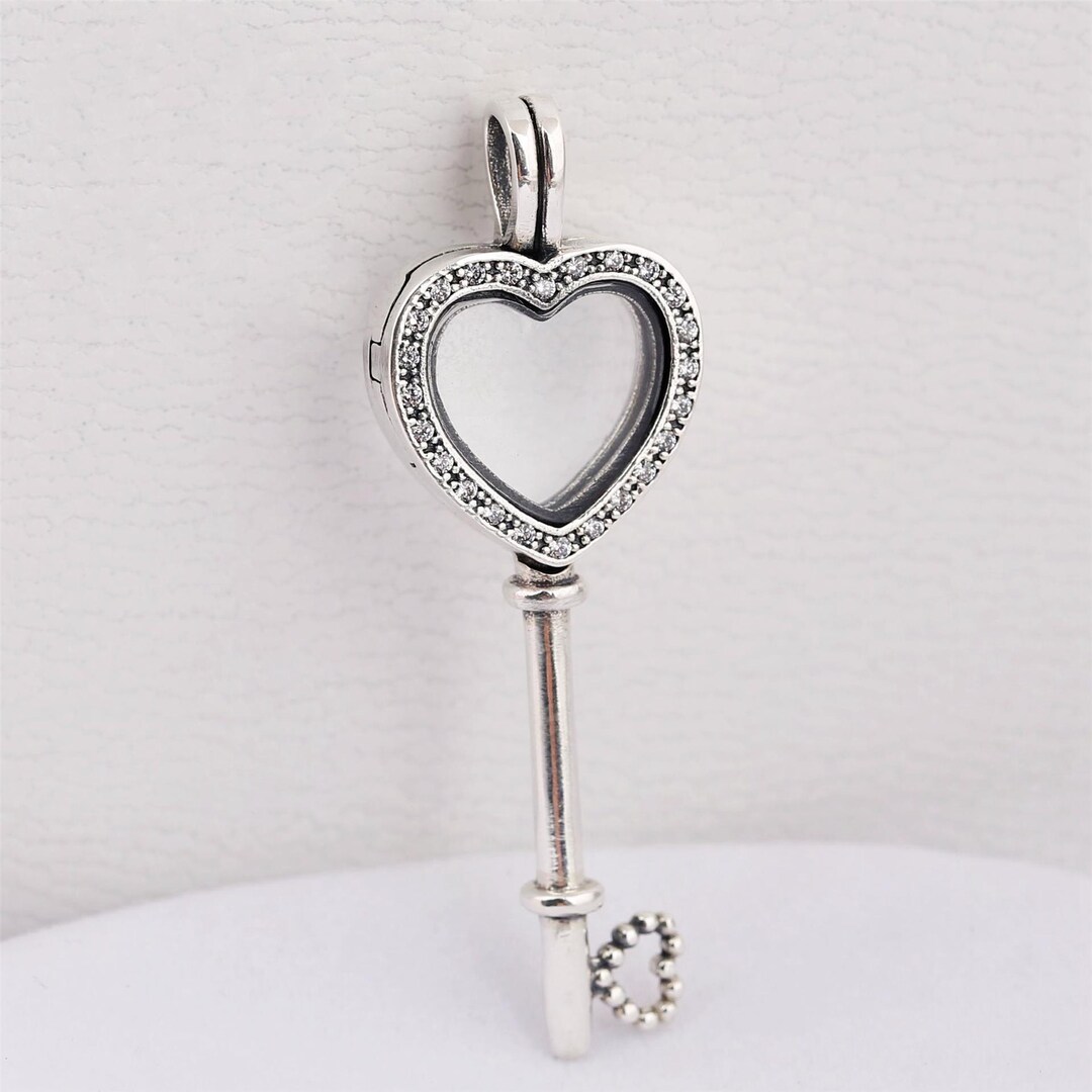 Pandora Floating Heart Locket Key Necklace Hinge Box - Etsy