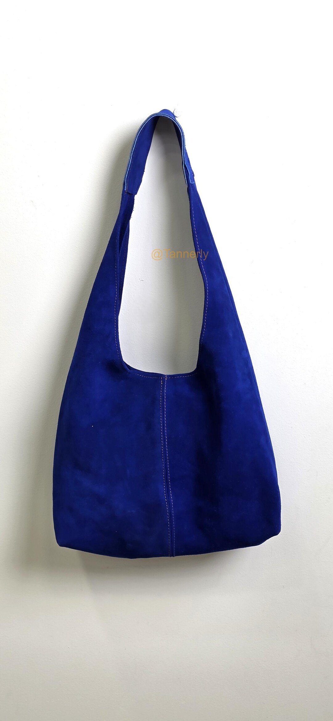 Handmade Blue Suede Hobo Bag – Soft Leather Shoulder Bag - Etsy