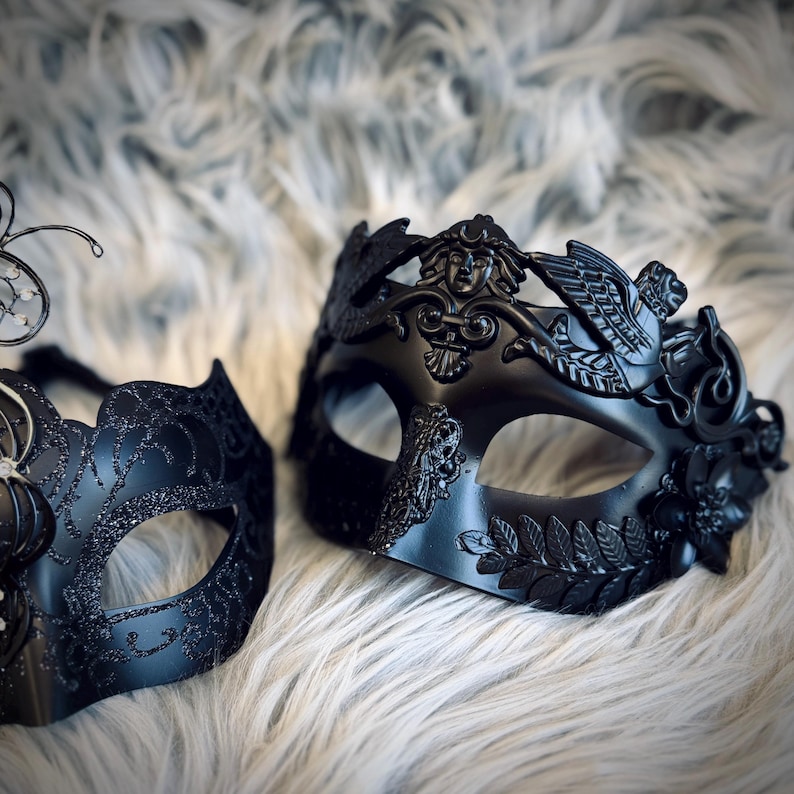 Black Men's or Women Masquerade Party Masks , Women Venetian Mask , Men ...