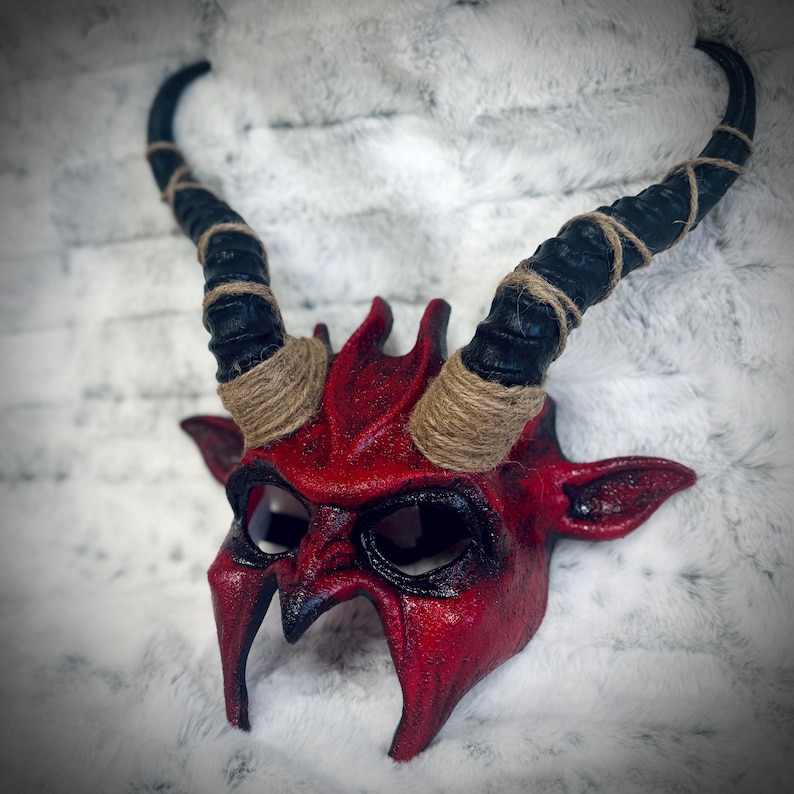 Red Men and Women Ram Krampus Devil Demon Horn Goat Masks : Halloween ...