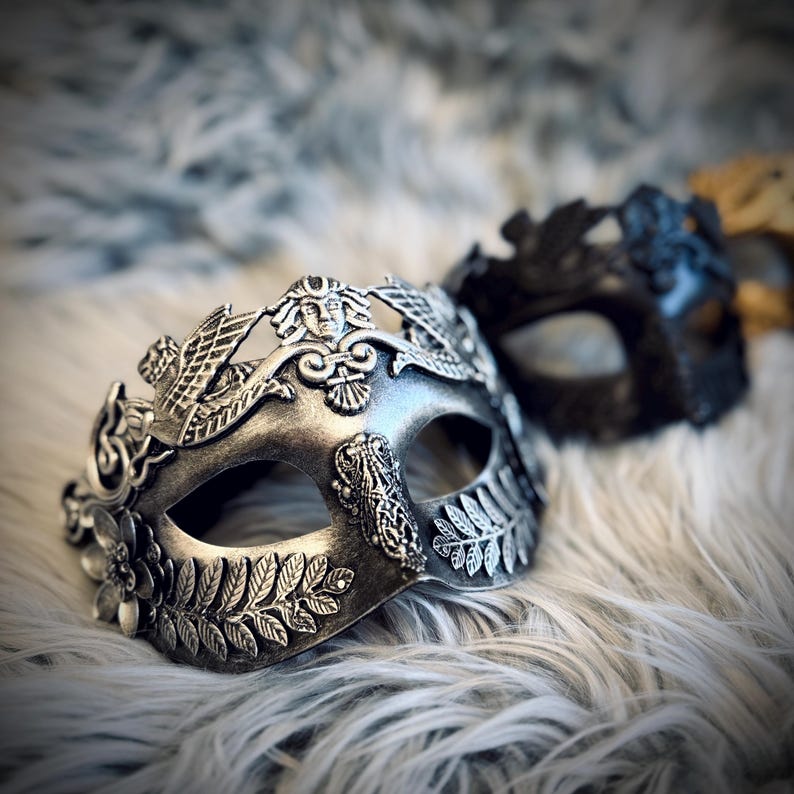 Men's Gold Ancient Roman Greek Eye Mask for Mardi Gras , Halloween ...