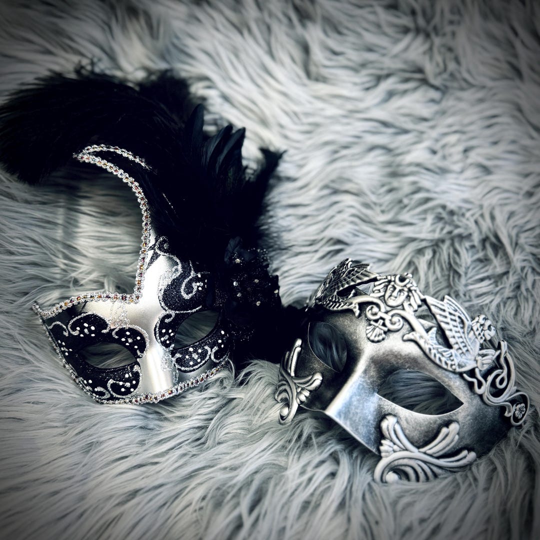 Silver Men or Women Masquerade Masks , Men's Venetian Eye Masks, Women ...