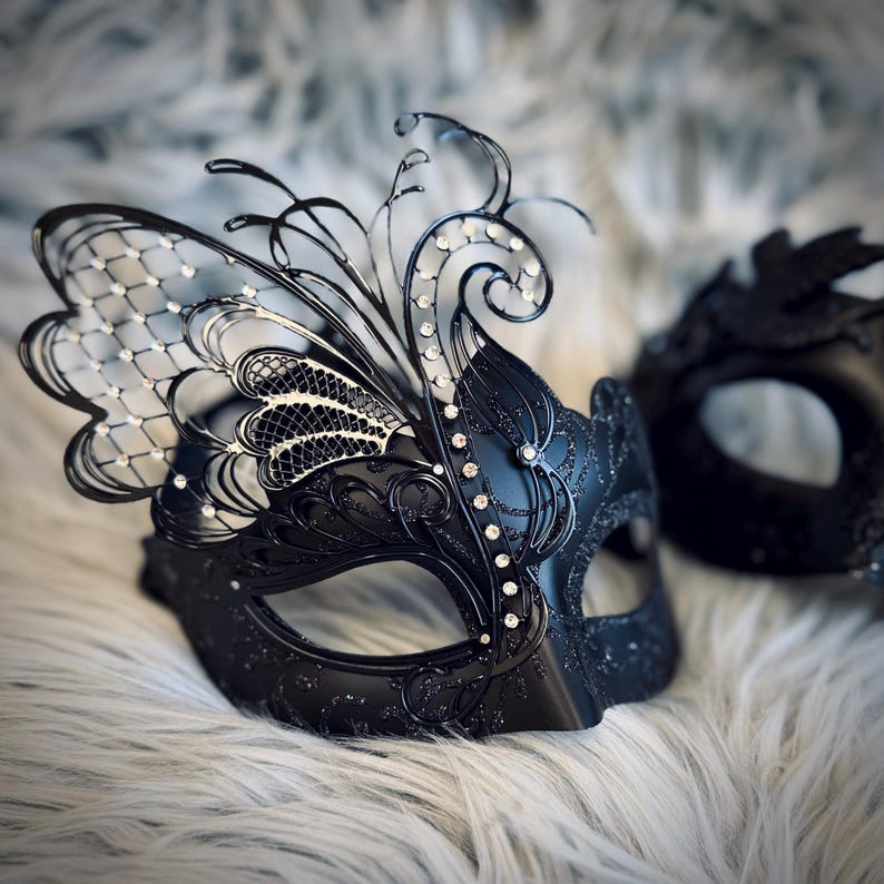 Black Men's or Women Masquerade Party Masks , Women Venetian Mask , Men ...