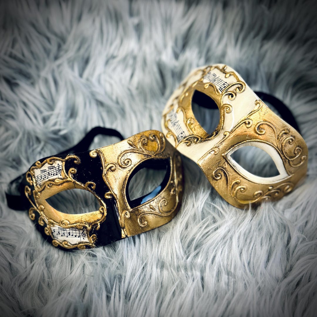Men's Classic Gold Masquerade Masks for Mardi Gras Halloween Venetian ...