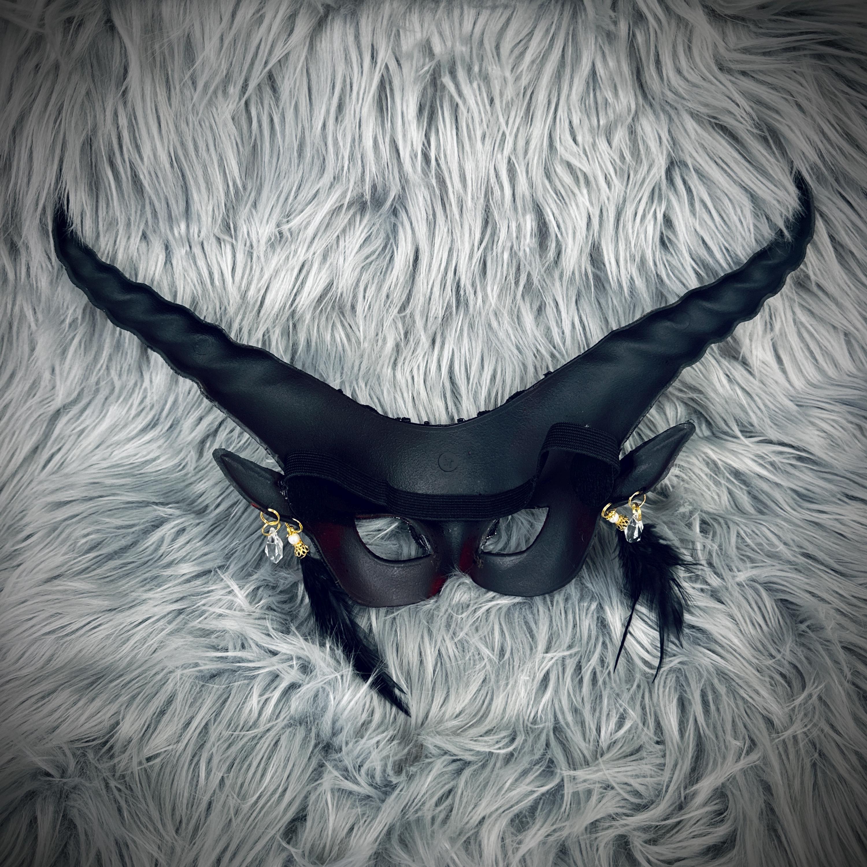 Red Krampus Devil Demon Horn Goat Masks for Couple : Halloween ...