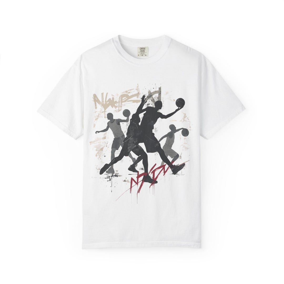Basketball Player Silhouette T-shirt | Street Art Dribble Dunk Athletic ...