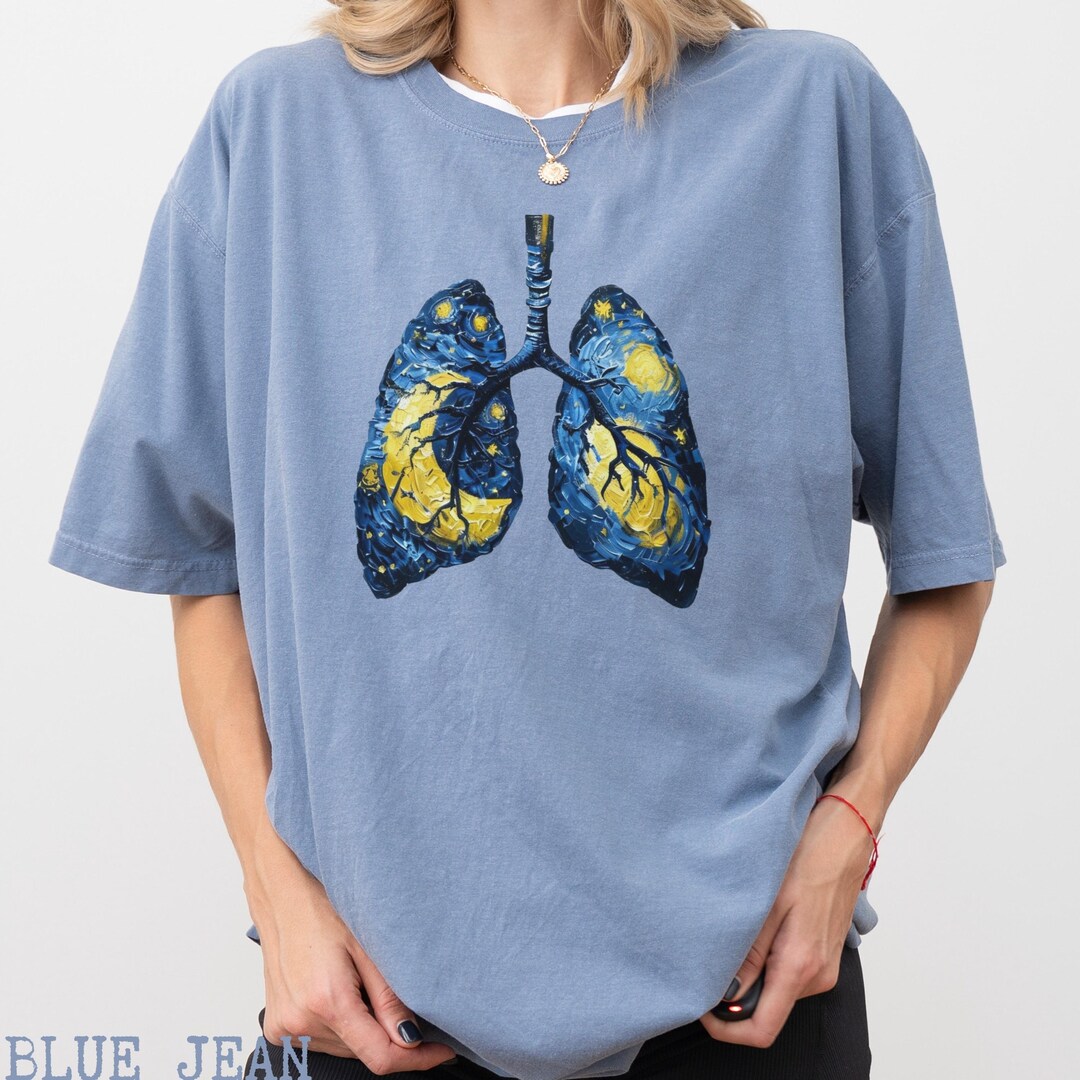 Anatomical Lungs Shirt,starry Night Lungs Anatomy Shirt,pulmonology ...