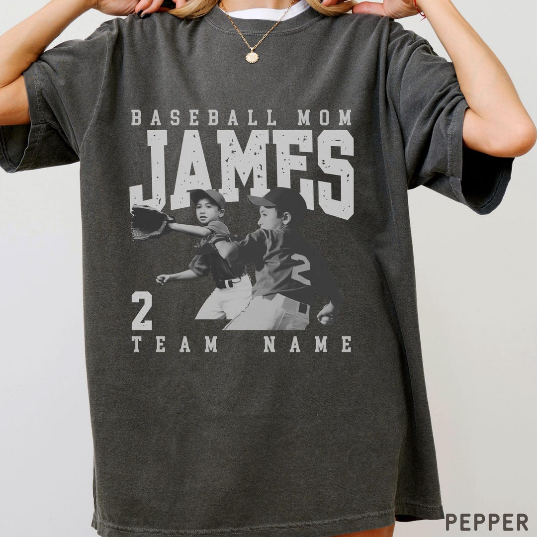 Personalized Baseball Mom Comfort Colors Shirt/sweatshirt, Custom Photo ...