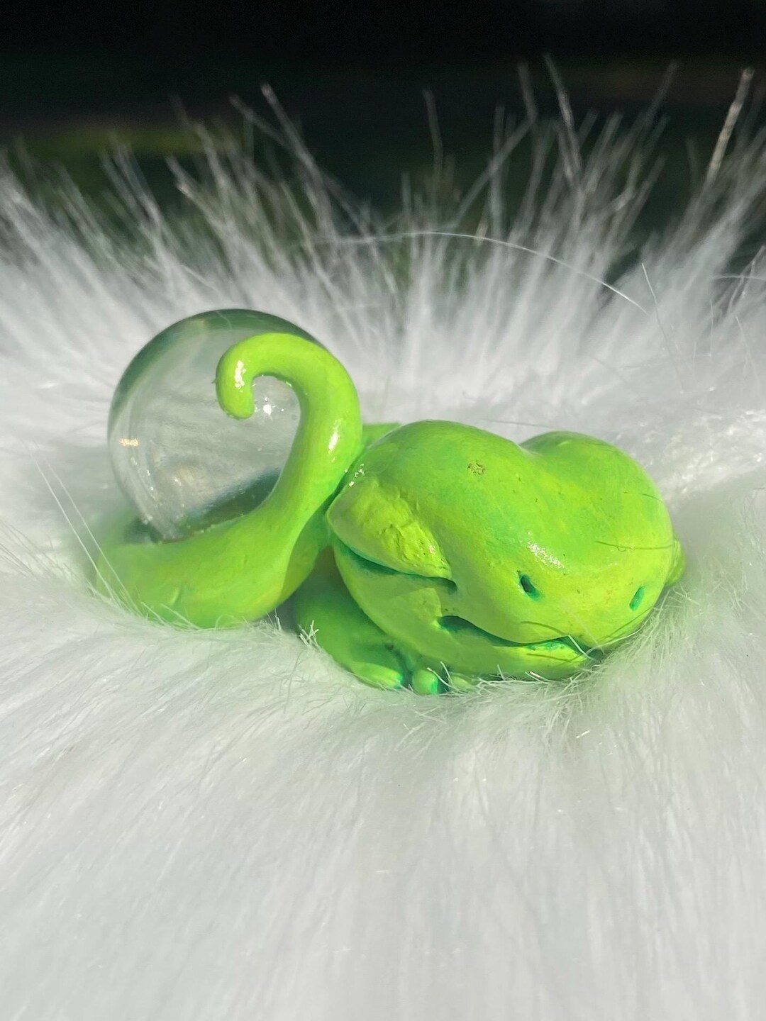 Baby Lizard- “wasabi” - Mini Clay Fantasy Lizard Sculpture With Crystal ...