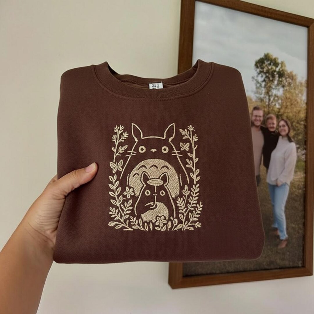 Vintage Totoro Forest Embroidery Sweatshirt Hoodie, Studio Ghibli ...
