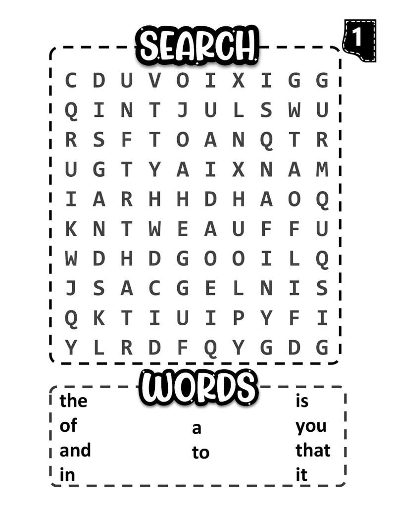 100 Basic Sight Words Wordsearches Booklet/printables - Etsy