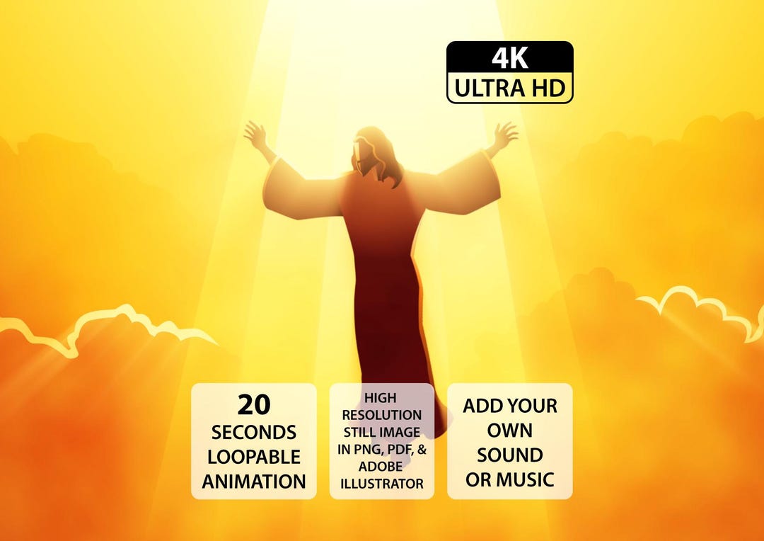 Ascension Day of Jesus Christ Animation, Christian Motion Graphic, 4k ...