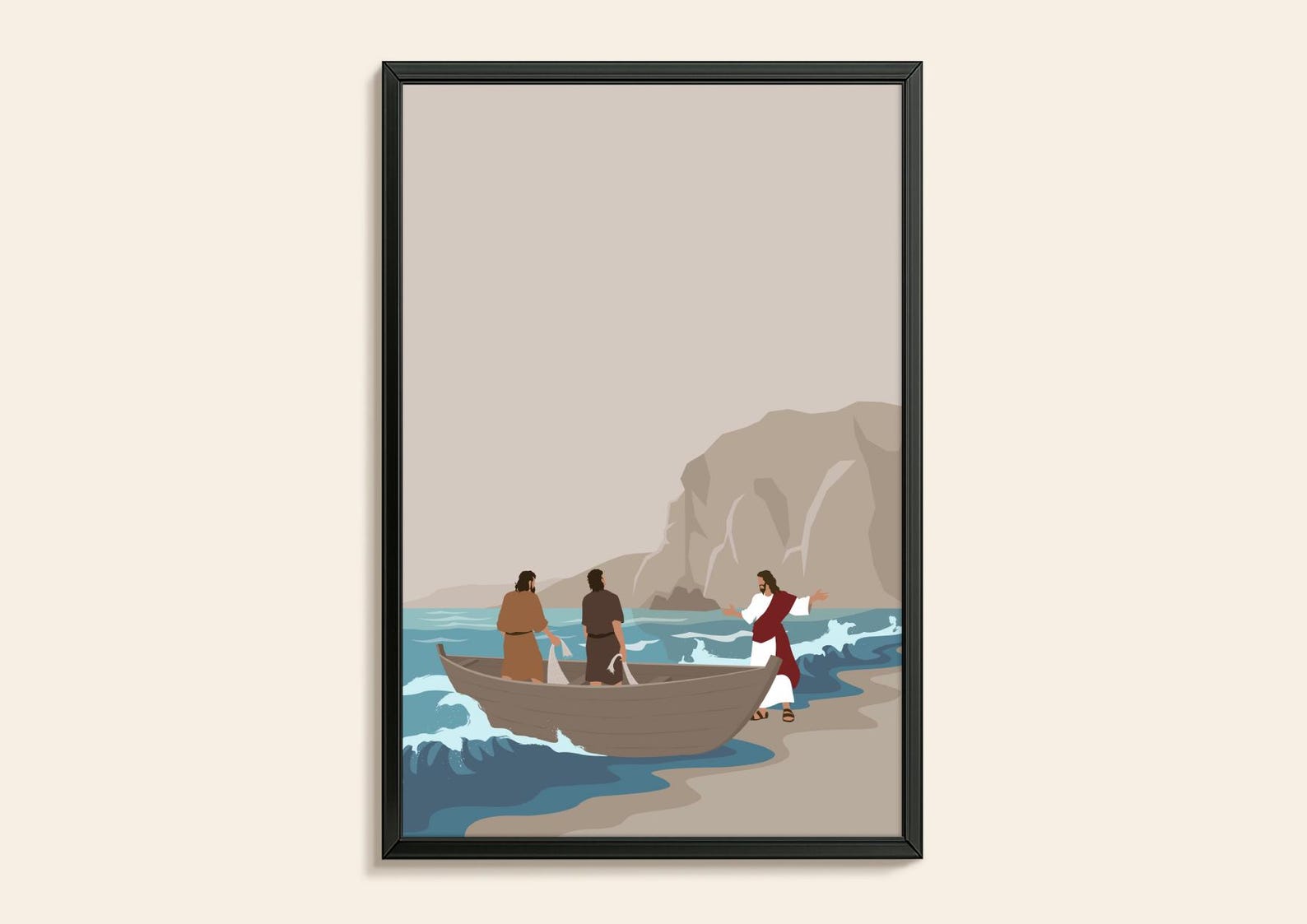 Jesus Calling His First Disciples Peter and Andrew | Christian Poster ...