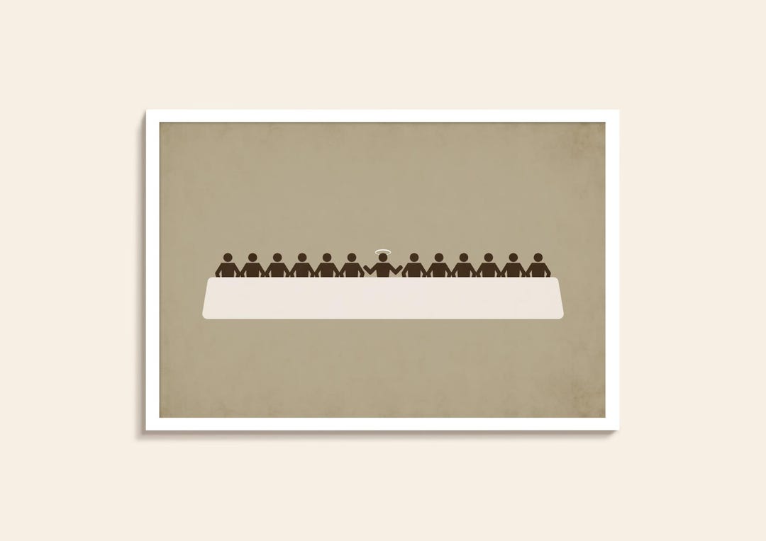Iconic Last Supper Symbolic Stick Figure Silhouette | Minimalist Faith ...