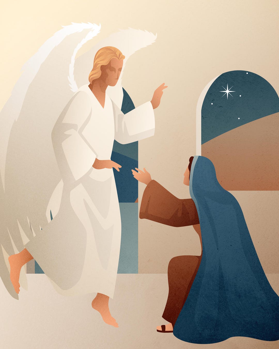 The Annunciation, Angel Gabriel Visits Mary | Modern Cristian Wall Art ...