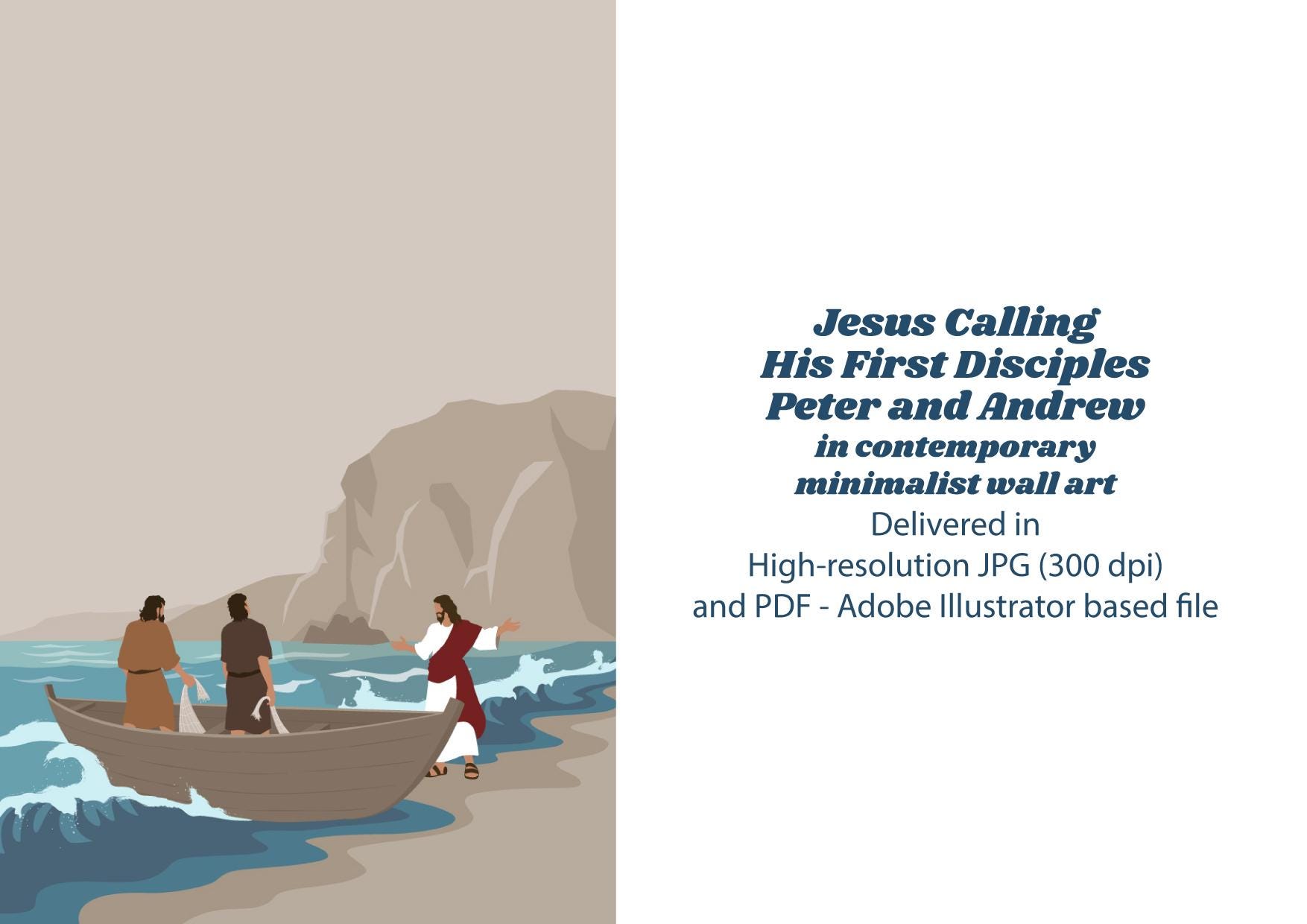 Jesus Calling His First Disciples Peter and Andrew | Christian Poster ...