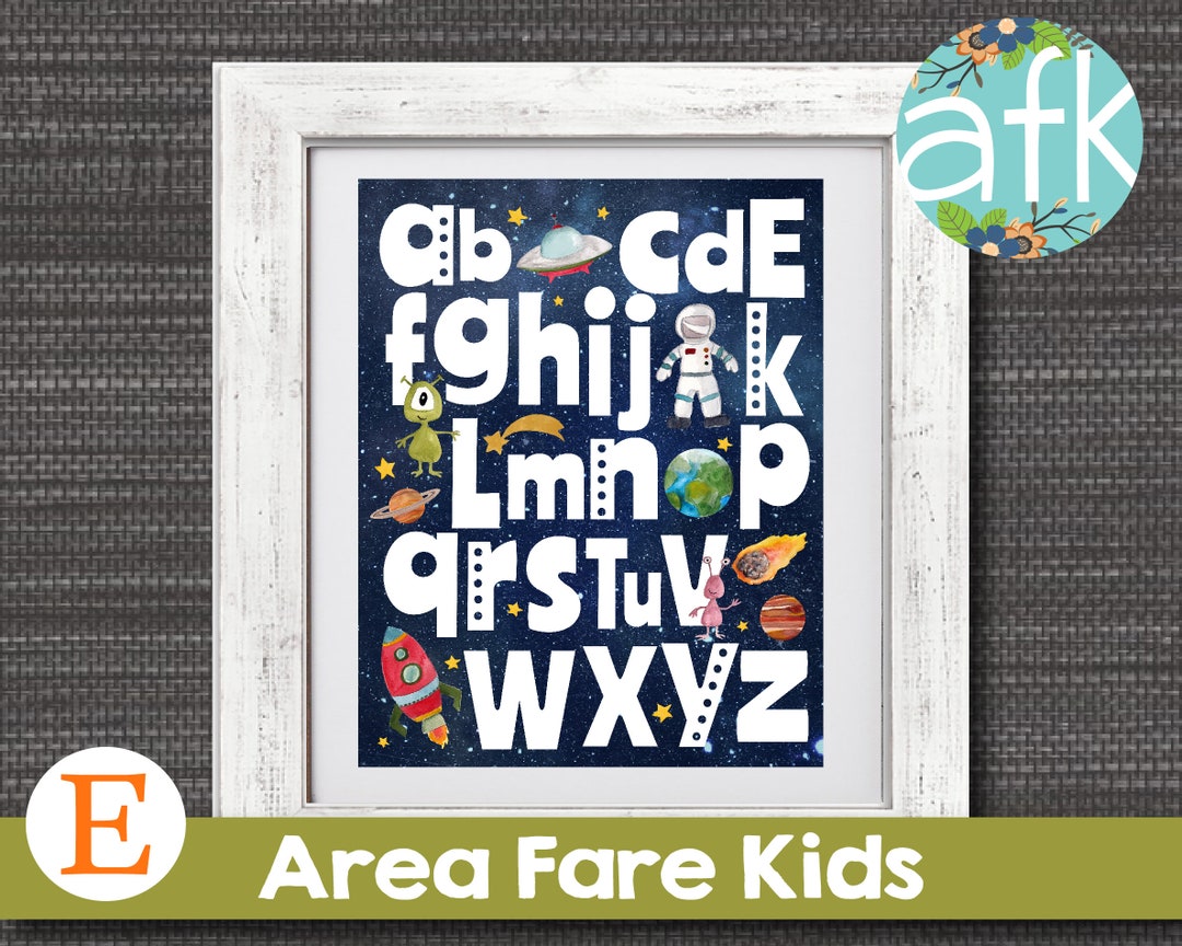 Out of This World Space ABC Alphabet Kids Room, Toy Room, or Nursery ...