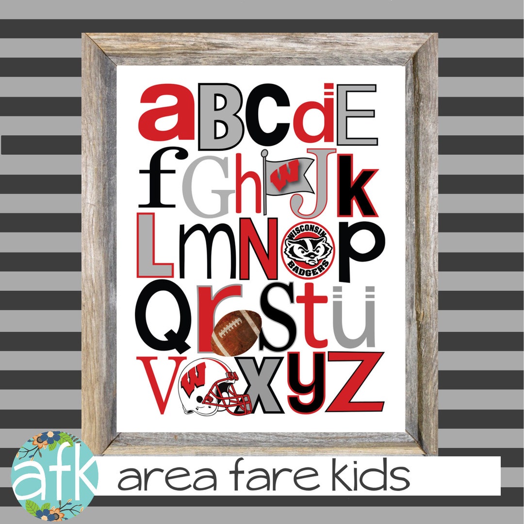 WISCONSIN BADGERS Collegiate Collection ABC Nursery Art Print - Etsy
