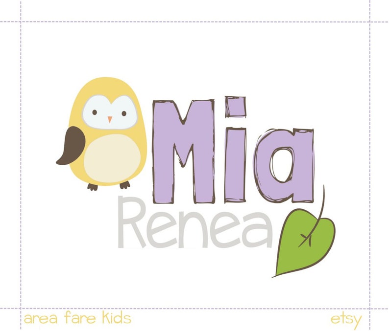 Cute Owls Custom Name Art Print - Etsy