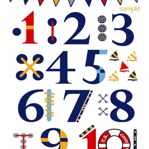Nautical Numbers Nursery Art Print - Etsy