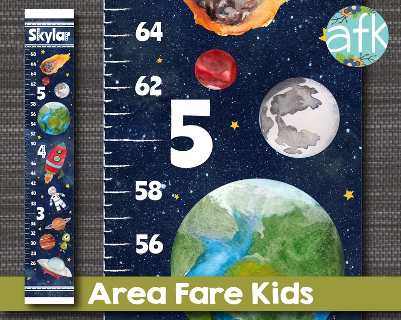 OUT of This WORLD SPACE Growth Chart Custom Canvas Wall Hanging - Etsy