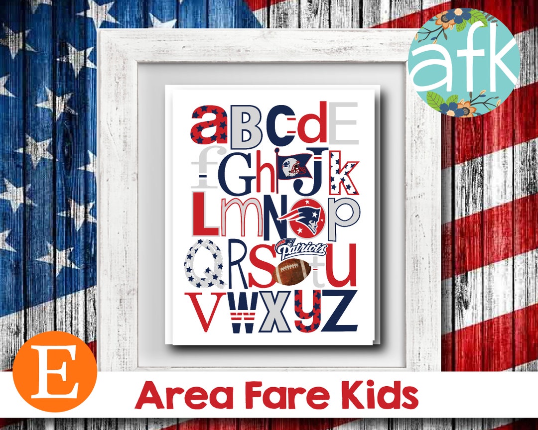 PATRIOTS Football Team NFL Abc Nursery Art Print - Etsy