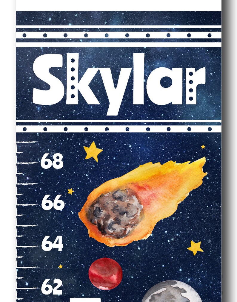 OUT of This WORLD SPACE Growth Chart Custom Canvas Wall Hanging - Etsy