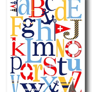 NAUTICAL ABC Nursery Art Print - Etsy