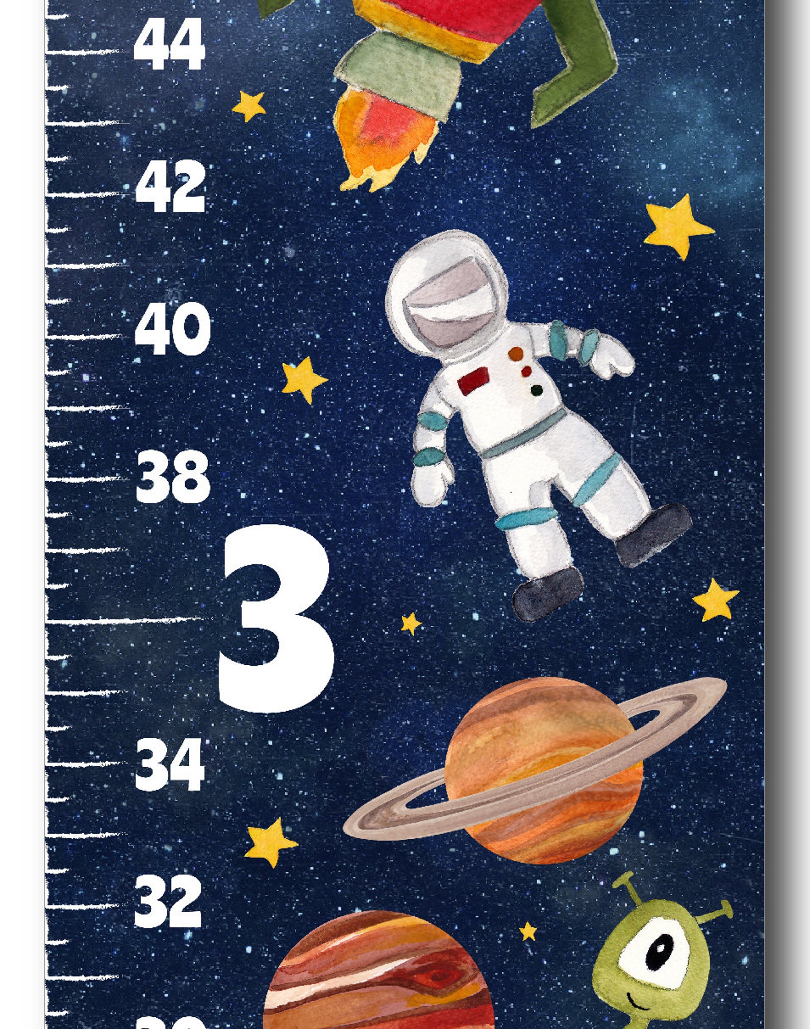 OUT of This WORLD SPACE Growth Chart Custom Canvas Wall Hanging - Etsy