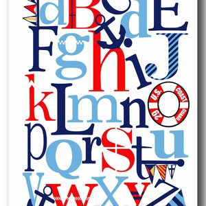NAUTICAL ABC Nursery Art Print - Etsy