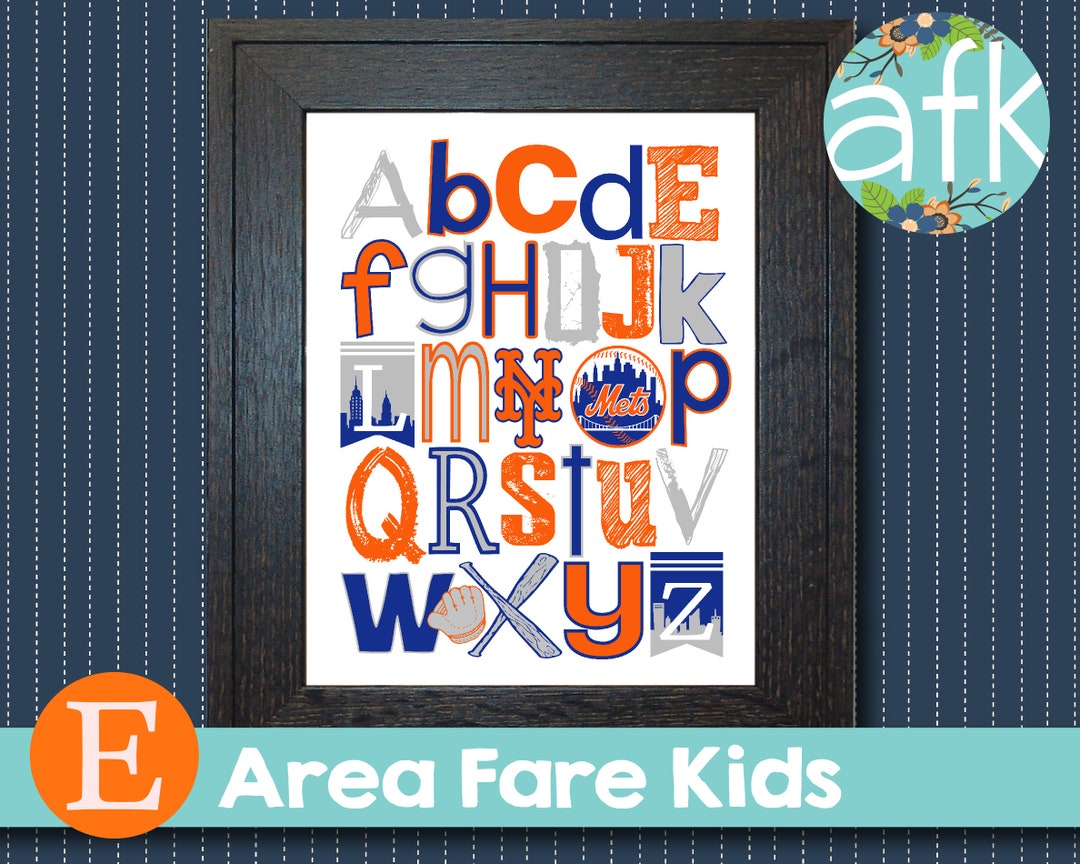 NY METS BASEBALL Team Mlb Abc Nursery Art Print - Etsy