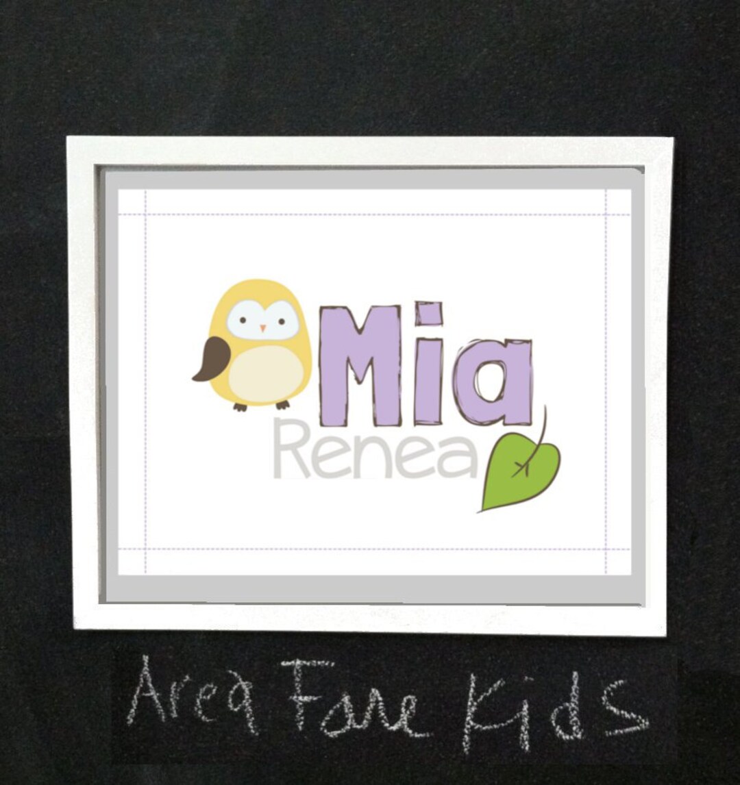 Cute Owls Custom Name Art Print - Etsy