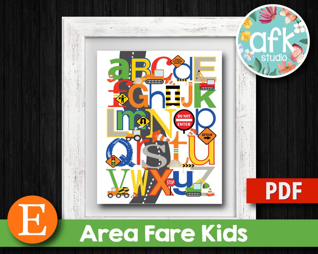 CONSTRUCTION Collection ABC Nursery Art PDF Dowload - Etsy