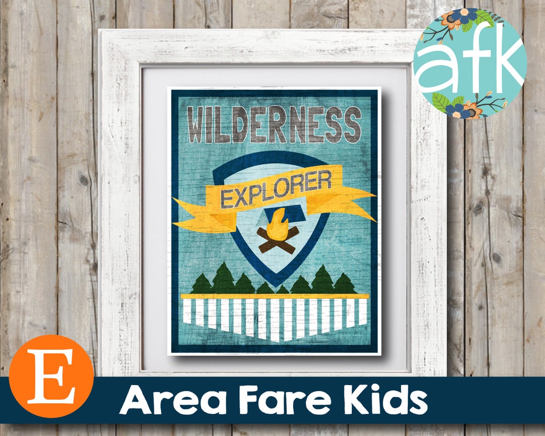 WILDERNESS EXPLORER KIDS Room Camping Art Print - Etsy
