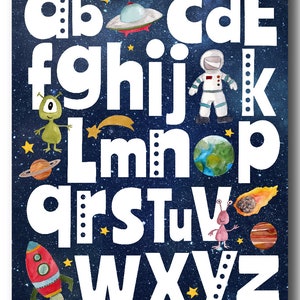 Out of This World Space ABC Alphabet Kids Room, Toy Room, or Nursery ...