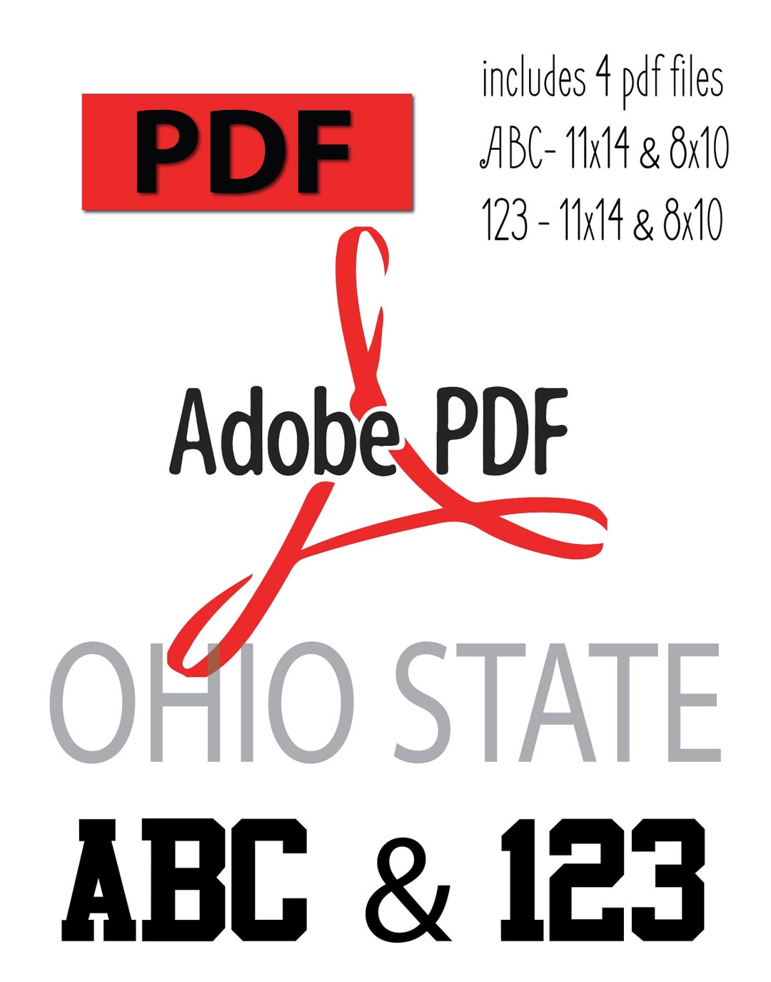OHIO STATE PDF of Abc's & 123's Print at Home - Etsy