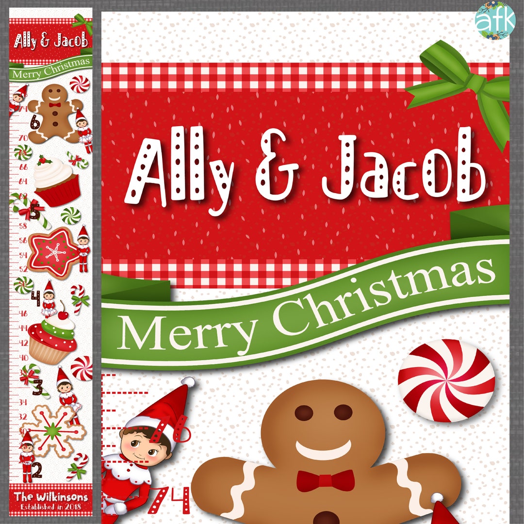 ELVES & CANDY Growth Chart for Christmas Family Gift Custom - Etsy
