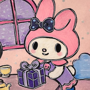 A Kuromi and My Melody Christmas (original) - Etsy