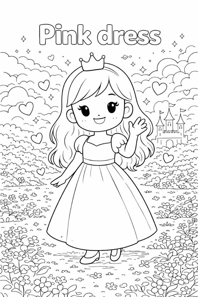Princess Coloring Pages for Toddlers | Learn Colors Printable Coloring ...