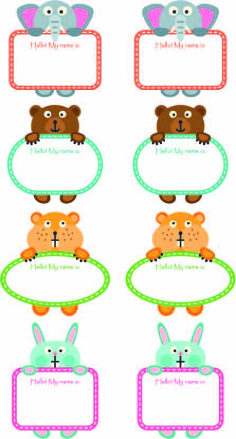 First Day of School Name Tags | Printable Labels | A4 Sheet With 8 Tags ...