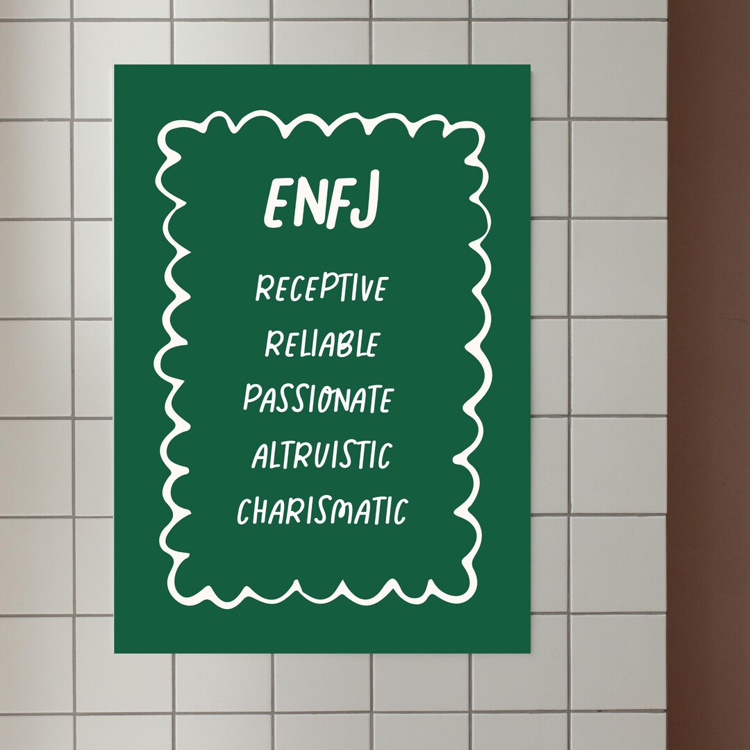 ENFJ Strengths Poster | MBTI Wall Art | Personality Type Print ...