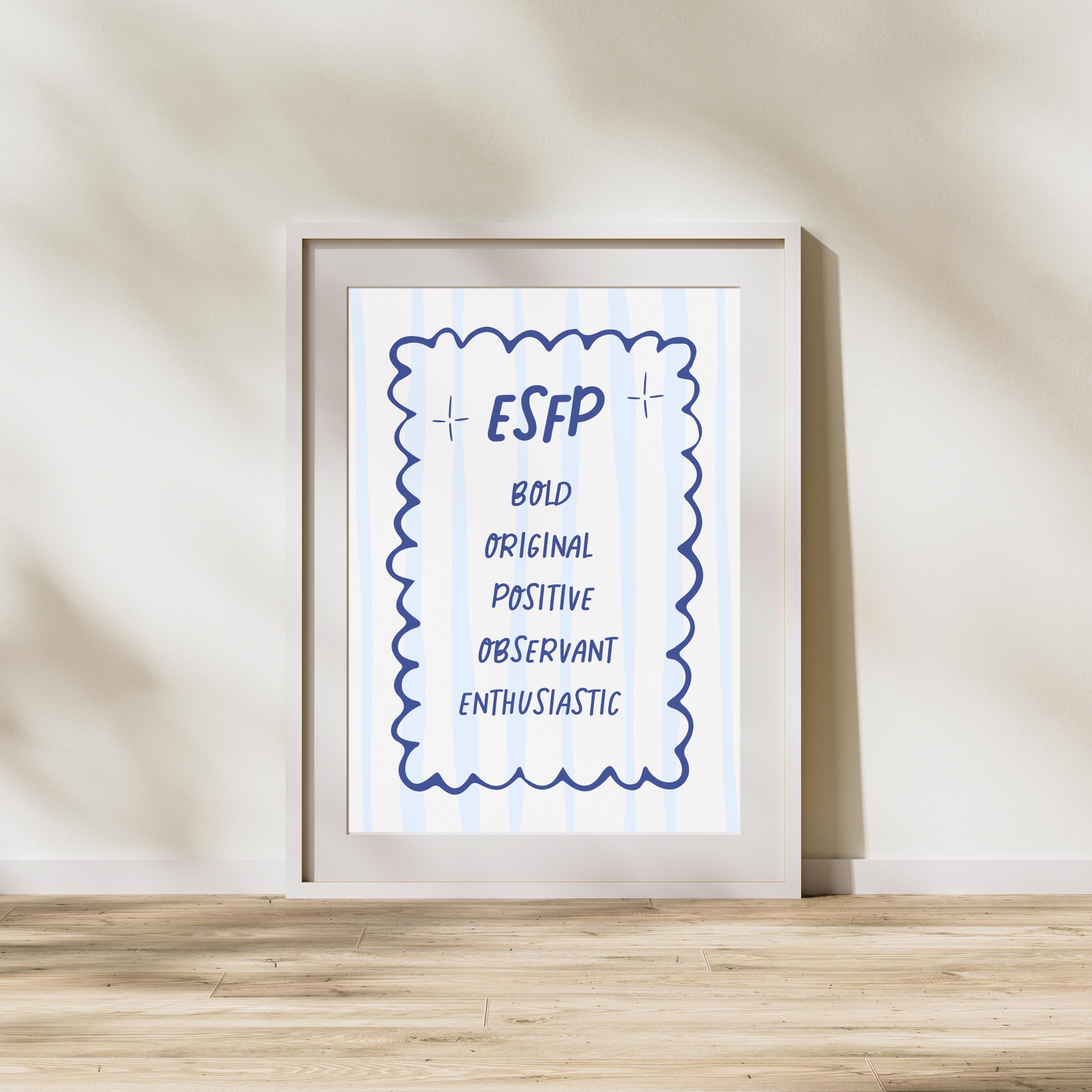 ESFP Strengths Poster | MBTI Wall Art | Personality Type Print ...