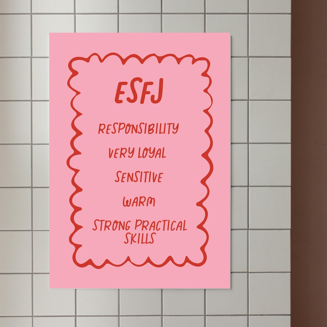 ESFJ Strengths Poster | MBTI Wall Art | Personality Type Print ...