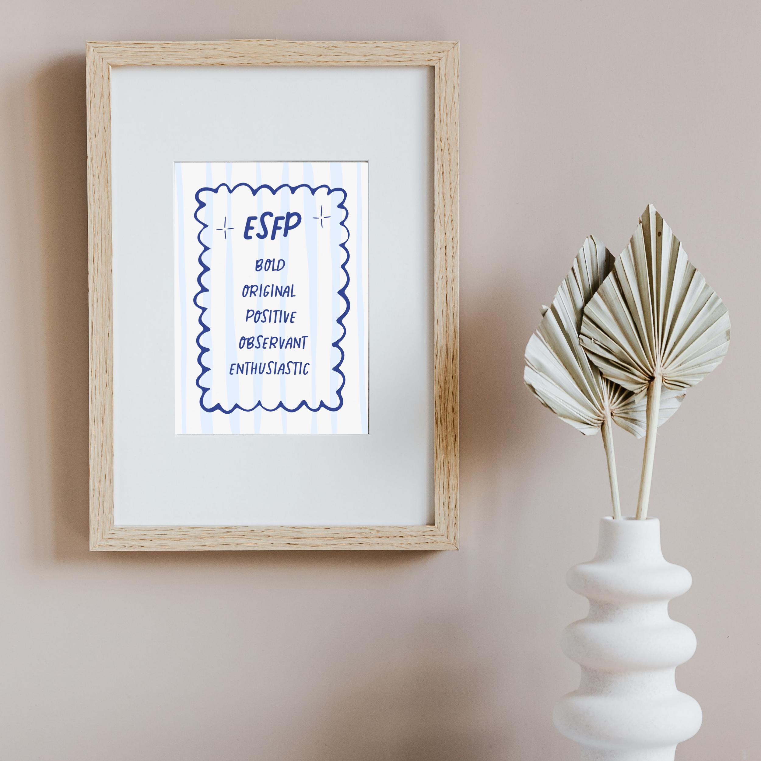 ESFP Strengths Poster | MBTI Wall Art | Personality Type Print ...