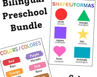 Bilingual Colors Chart: English Spanish Learning Poster (digital ...