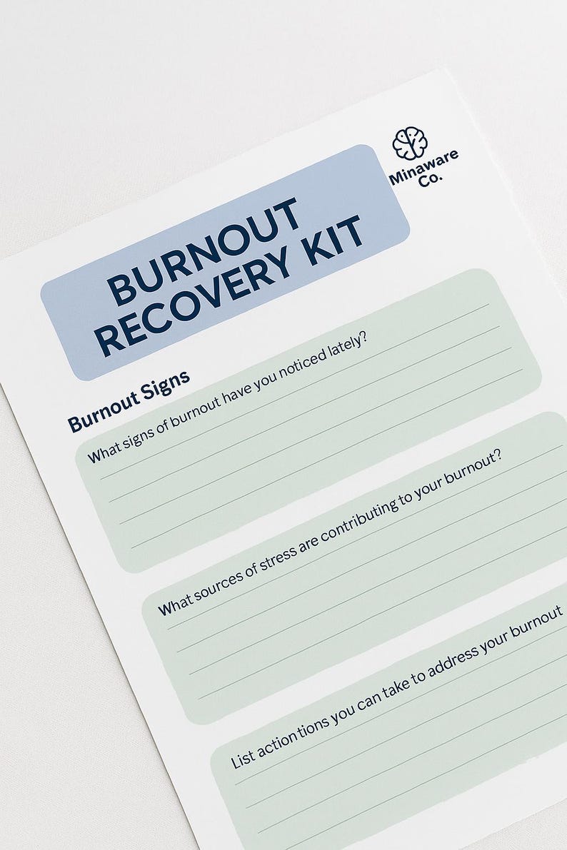 Burnout Recovery Toolkit – Mental Health Printable, Stress Relief ...