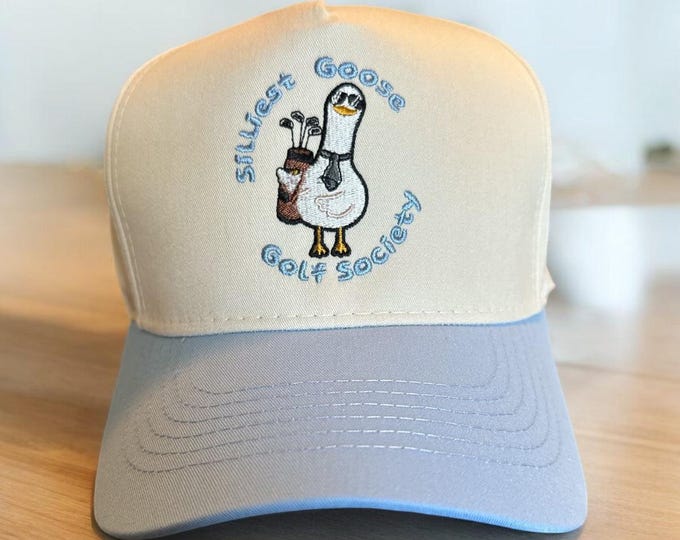 Silliest Goose Golf Society Hat Embroidery Design, Funny Sports Machine ...