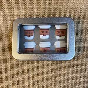 Small Coffee Cup Magnets - Set of 6 - Etsy
