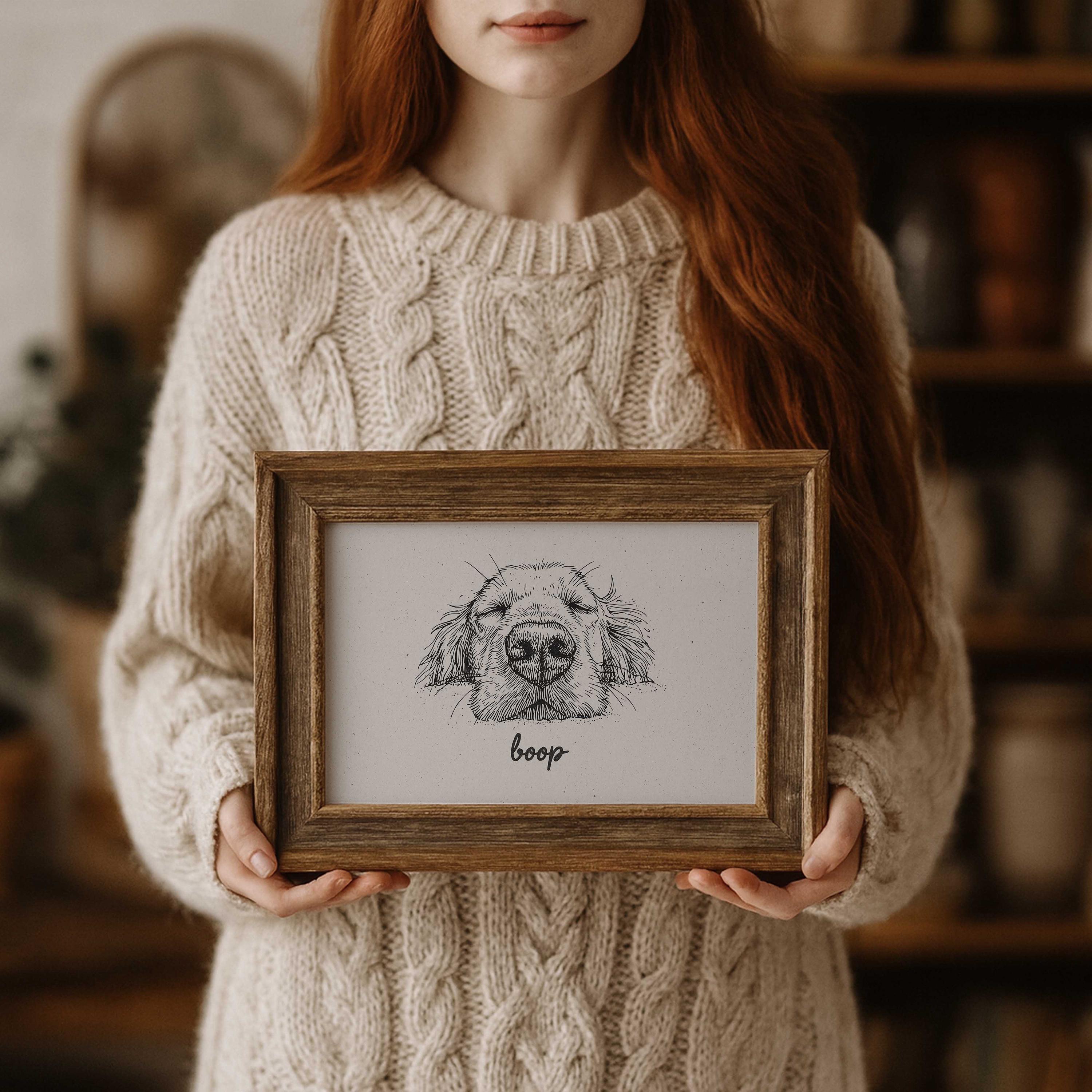 Vintage Style Golden Retriever Boop Print: Dog Art (digital Download ...