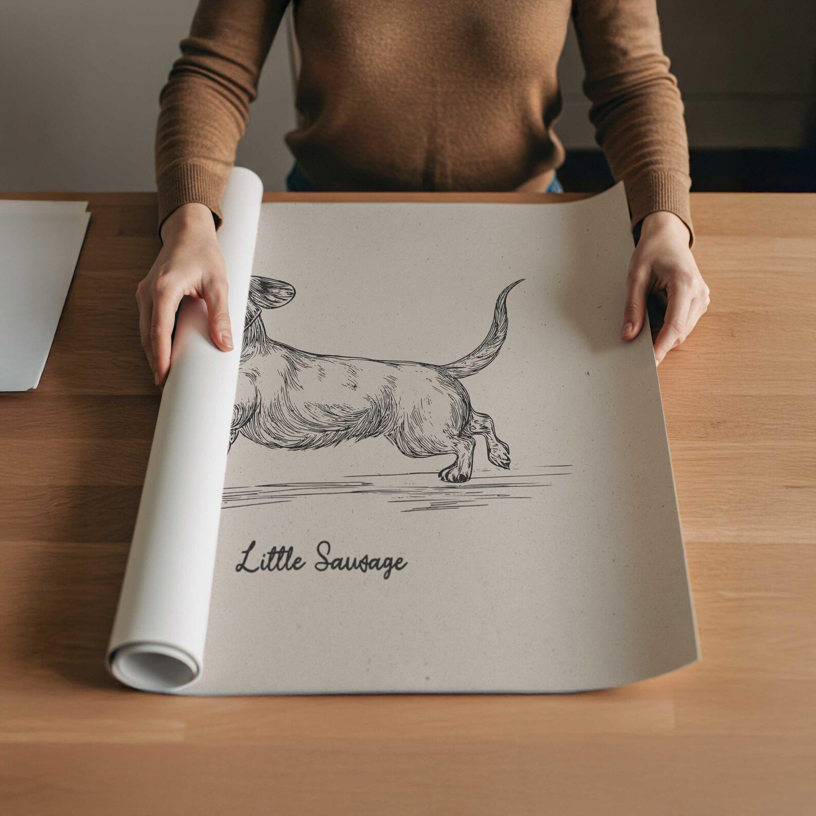 Dachshund Weiner Dog Art Print: Cottage Core Neutral Wall Decor ...